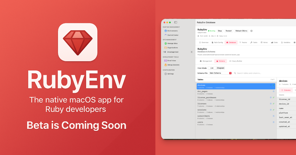 RubyEnv - Ruby Development, Perfected on macOS